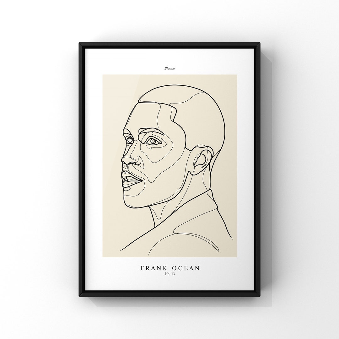 Poster: Frank Ocean one-line Line-art Abstraktes Portrait Kunst-druck ...