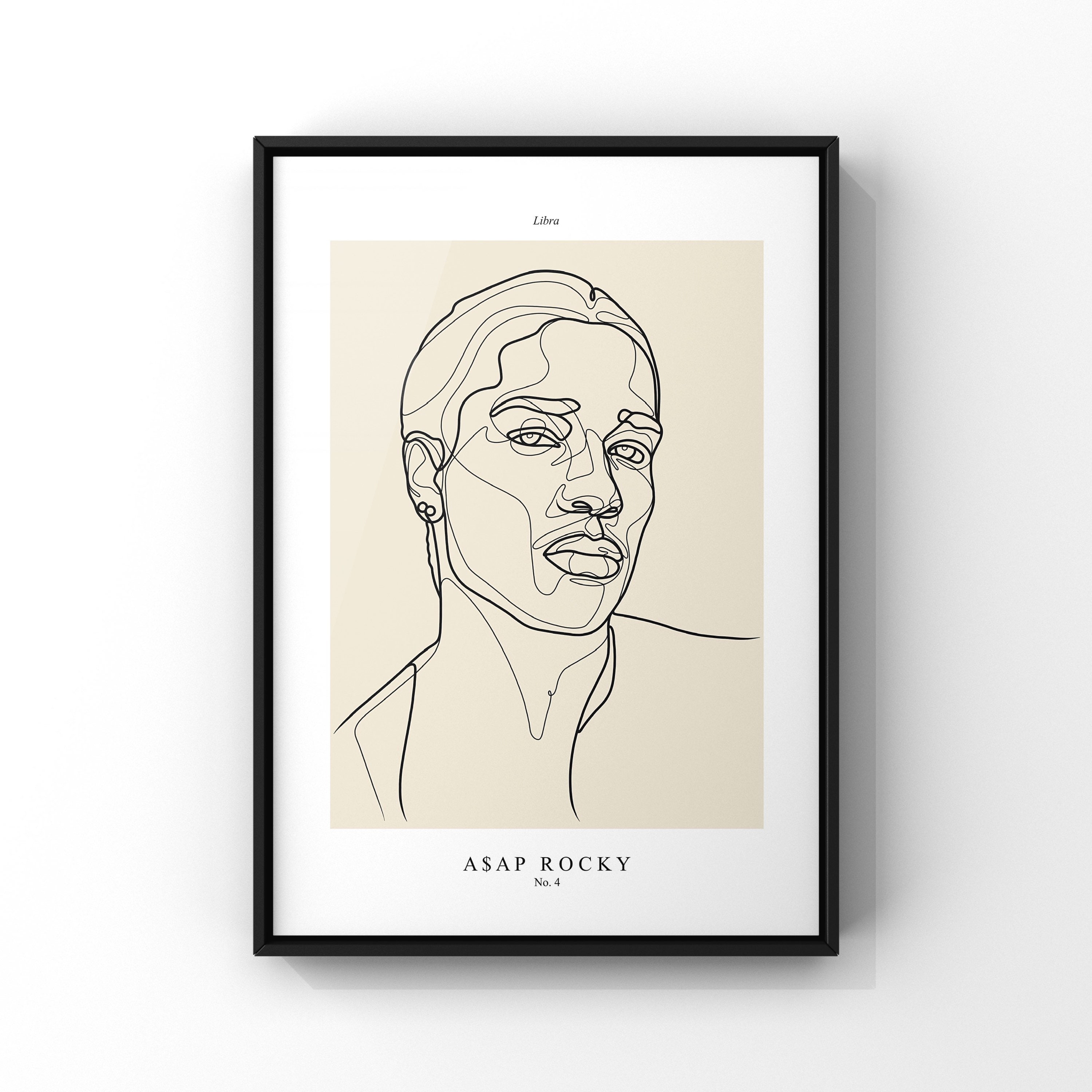 Poster: ASAP Rocky (one-line | Line-art | Abstraktes Portrait | Kunst ...