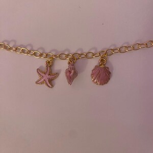 Pink Shell Charm Bracelet - Etsy