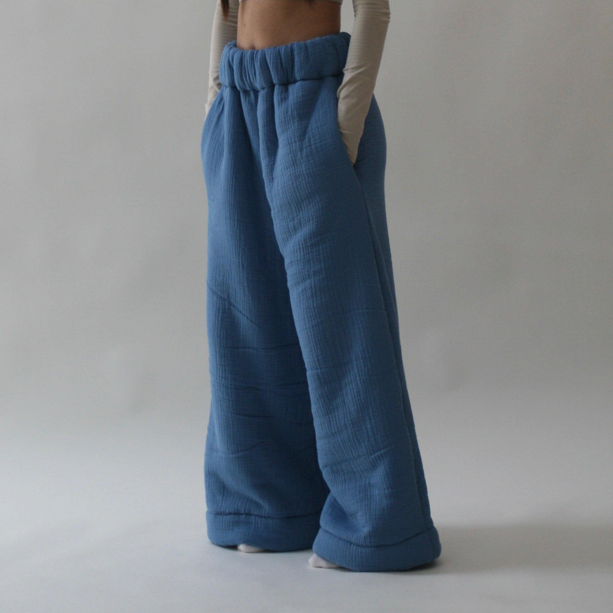 Blue Homebody Sweatpants – Sherpa Lined, Heavyweight Cozy Loungewear ...