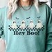 Hey Boo Sweatshirt, Halloween Checkered Sweatshirt, Bat Sweatshirt ...