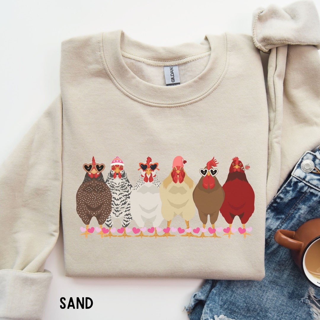 Chicken Sweatshirt, Funny Chicken Valentine Shirt, Chicken Sweater ...