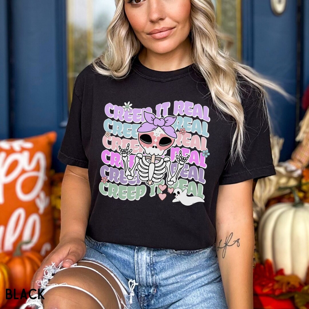 Creep It Real Shirt, Trendy Halloween Tshirt, Retro Spooky Season ...