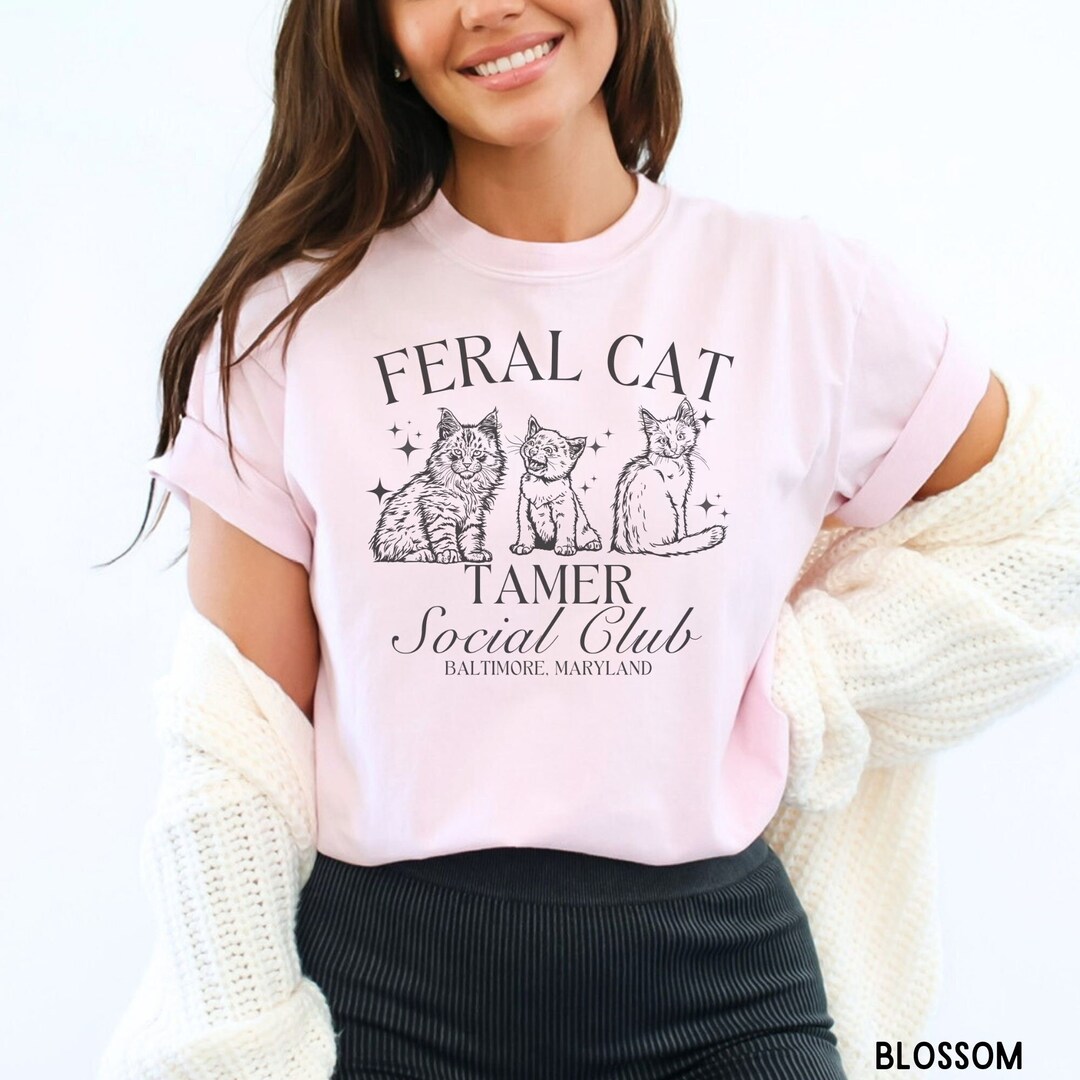 Custom Cat Shirt, Funny Feral Cat Shirt, Social Club Cat T-shirt ...