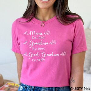Custom Grandma Est Shirt, Personalized T-shirt for Grandmother, Gift ...