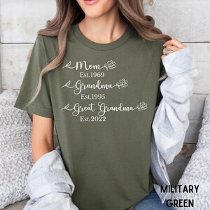 Custom Grandma Est Shirt, Personalized T-shirt for Grandmother, Gift ...