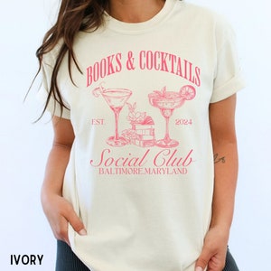 Custom Cocktail Social Club Shirt, Luxury Bookish Crewneck Tee, Book ...