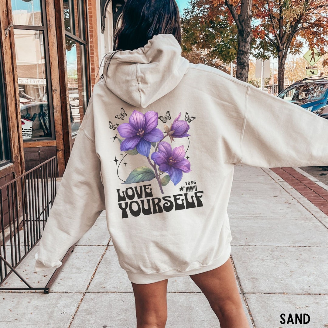Personalized Birth Flower Hoodie, Custom Birth Flower Gift, Birth Month ...