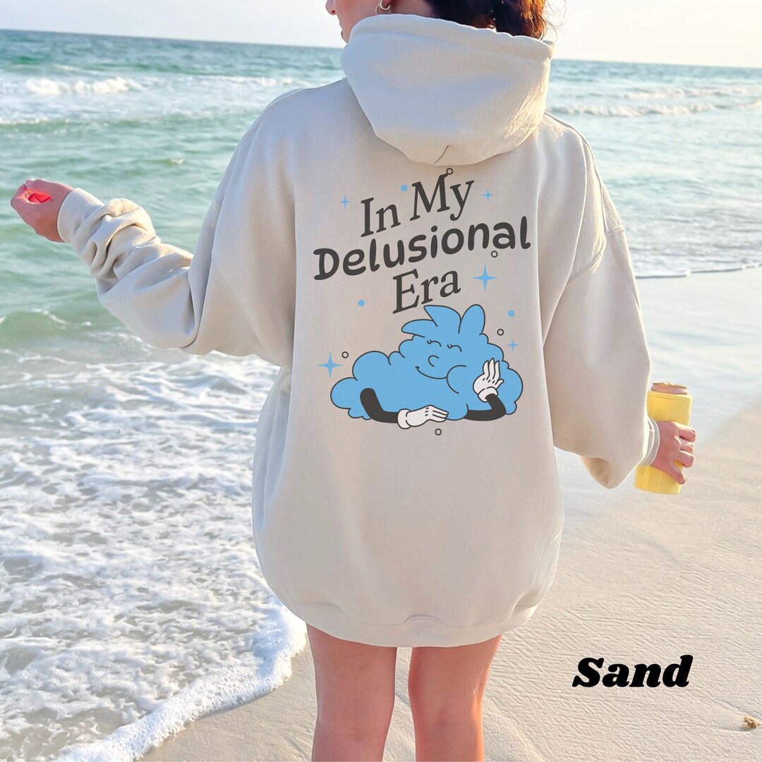 Funny Delusional Retro Hoodie, Trendy Back Print Hoodie, Cute Pinterest ...
