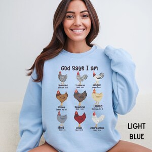 Chicken Sweatshirt, God Says I Am Shirt, Women's Chicken Crewneck, Farm ...
