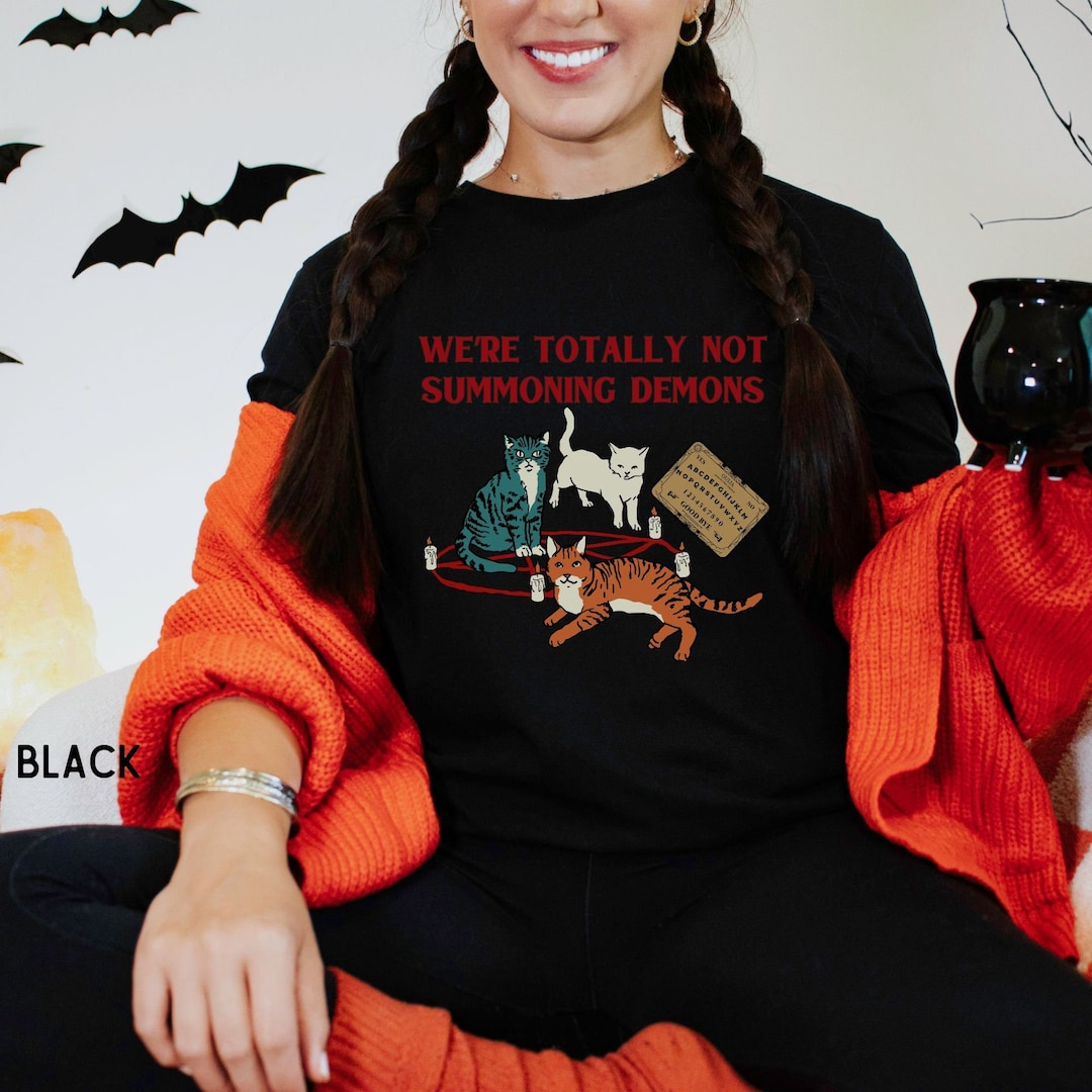 Cat Cult Shirt, Cat Pentagram Shirt, Cats Summoning Demons Shirt, Funny ...