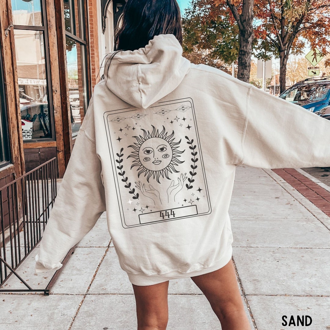 444 Angel Number Tarot Card Hoodie, Manifestation Sweatshirt, Celestial ...