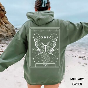 555 Angel Number Tarot Card Hoodie, Manifestation Sweatshirt, Celestial ...