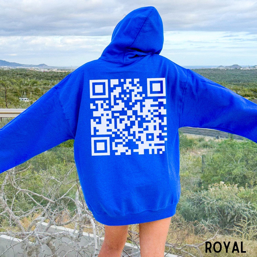 Custom QR Code Hoodie, Personalized QR Code Sweater, Unique Birthday ...