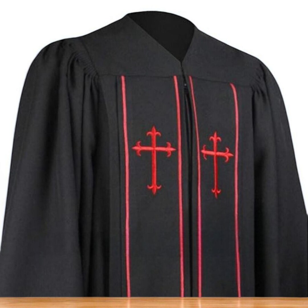 Cassock Priest..traditional Black and Red Clergy Cassock Robe With Red ...