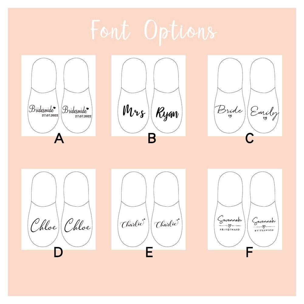 Personalized Closed Toe Slippers | Wedding Night | Bridal Shower | Spa ...