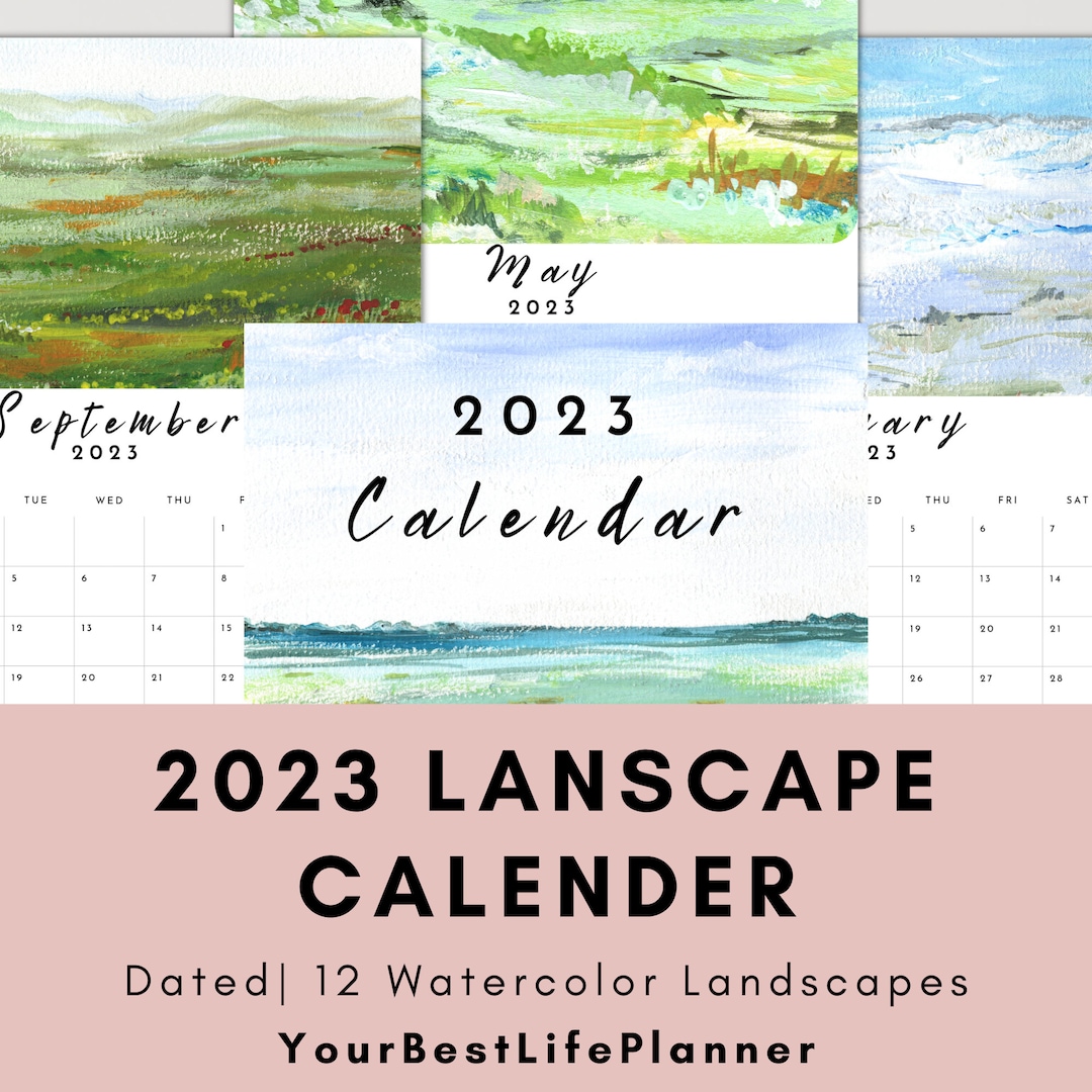 2023 Lanscape Calendar Printable Calendar PDF - Etsy