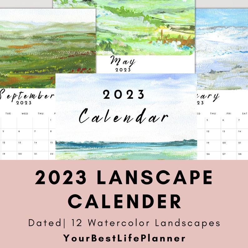 2023 Lanscape Calendar Printable Calendar PDF - Etsy