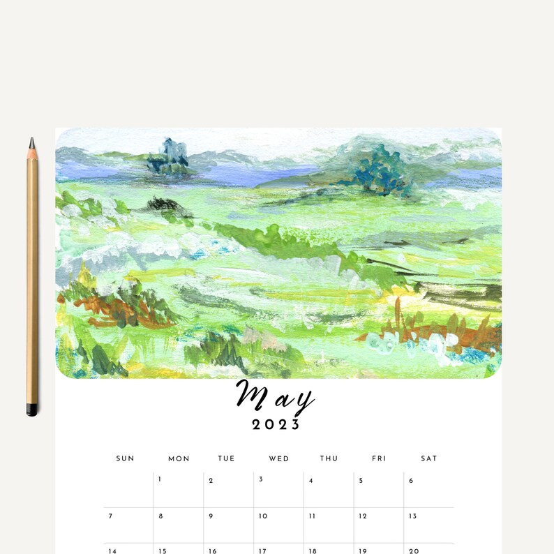 2023 Lanscape Calendar Printable Calendar PDF - Etsy