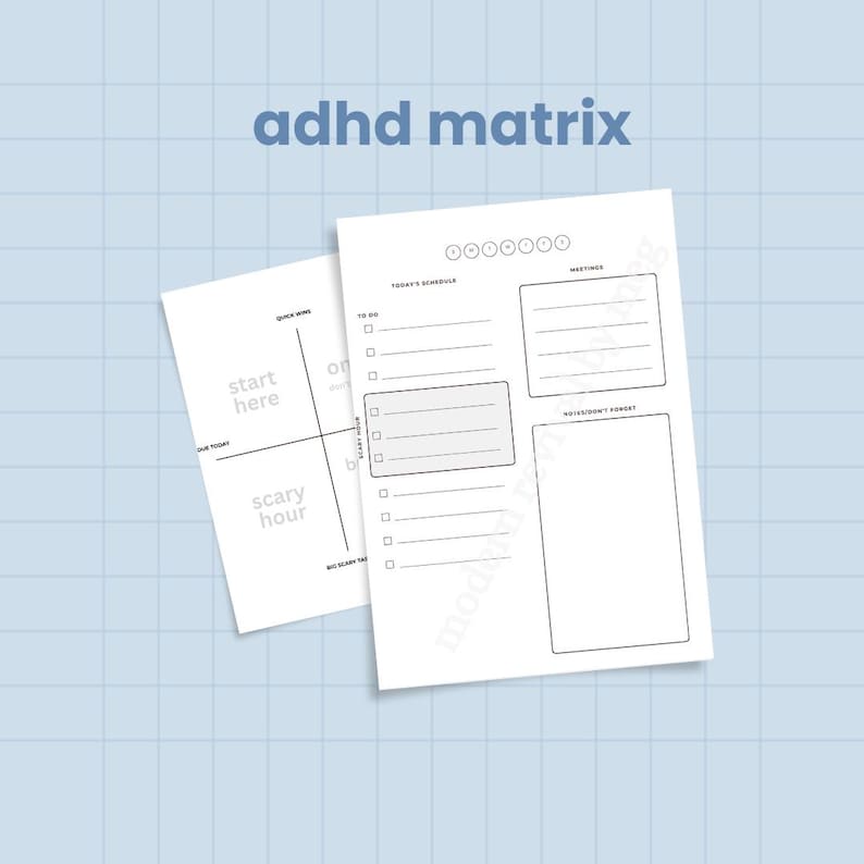 The ADHD Prioritization Matrix and Agenda | ADHD Planner | Scary Hour ...