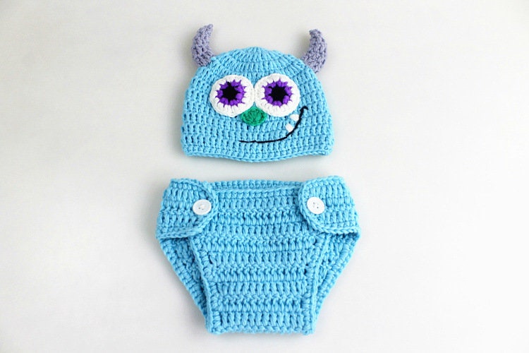 Knitted Baby Monster Costume: Newborn Halloween Outfit (0-3 Months) - Etsy