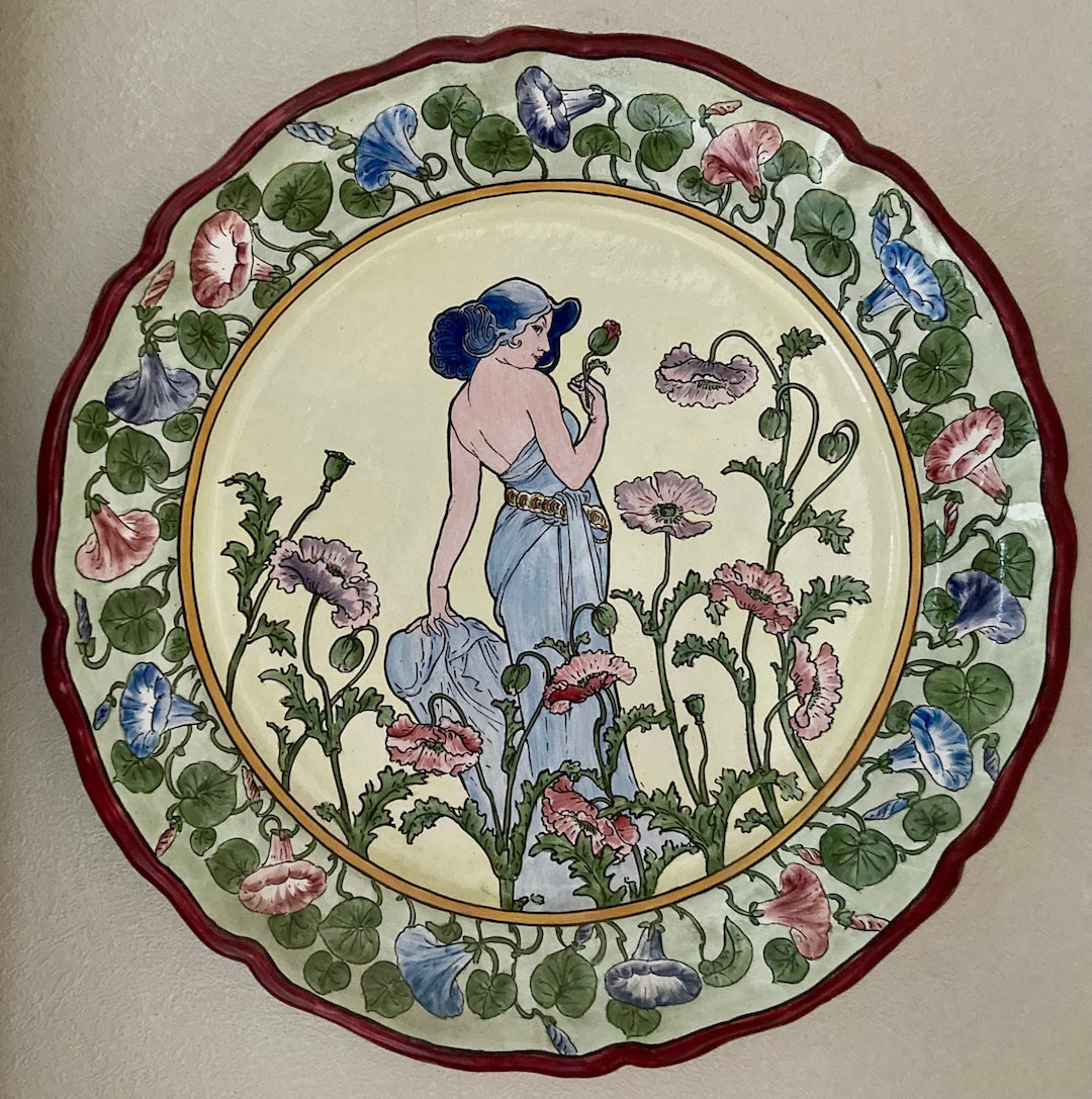 Ceramic Dish With Alfons Mucha Decor - Etsy