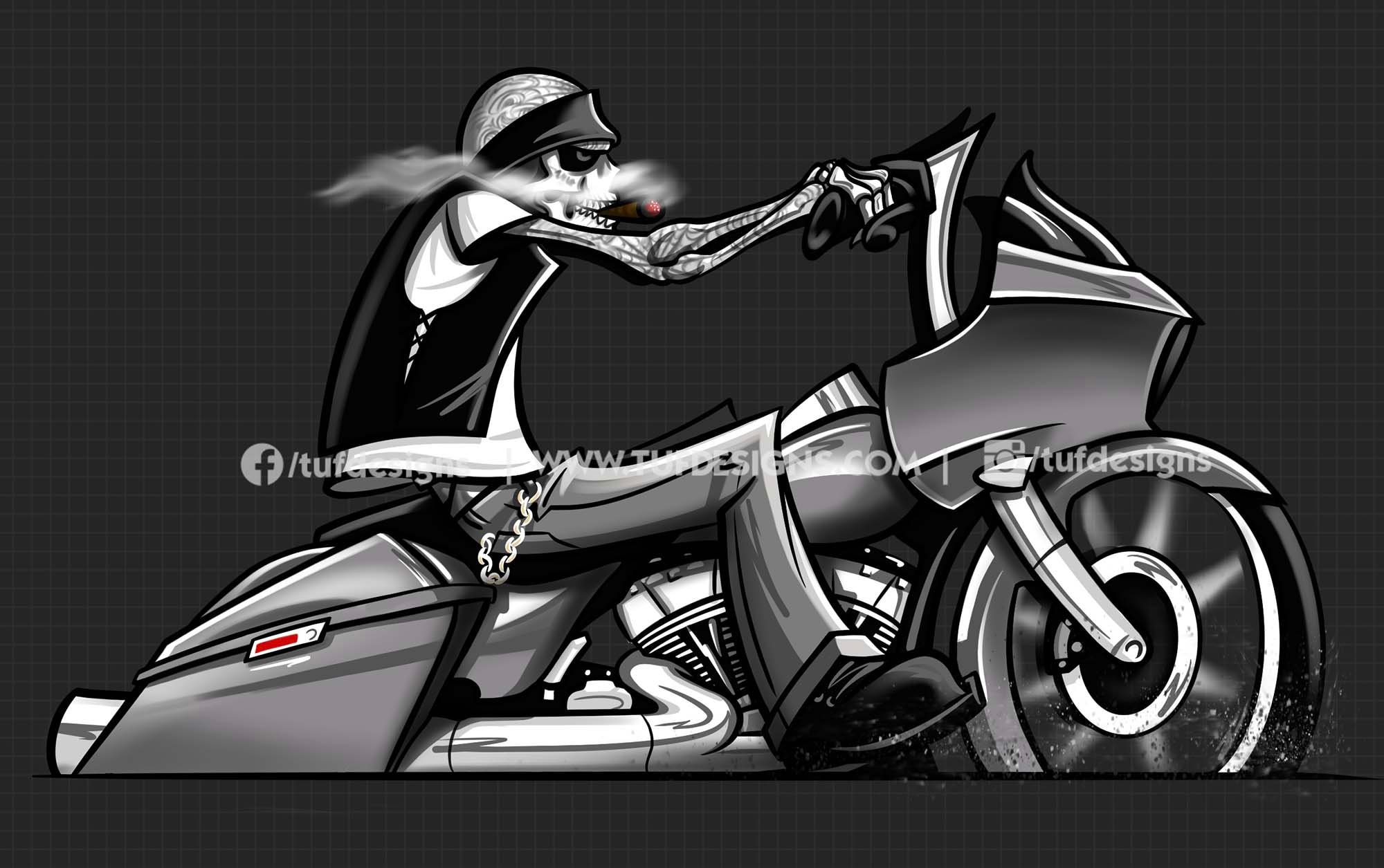 Motorbike Rider Drawing