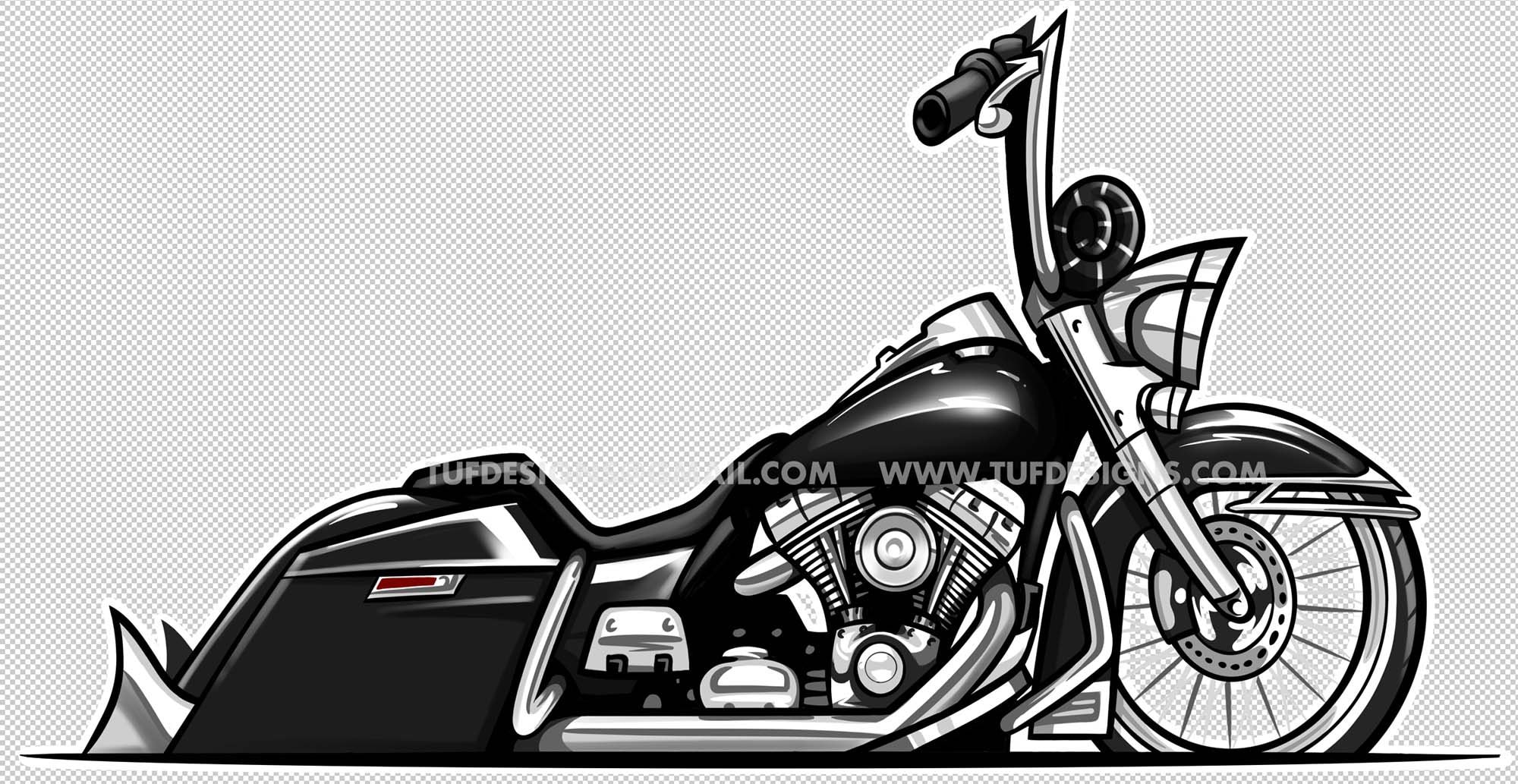 Black Motorcycle Drawing, Custom Bagger, Motorbike Clip Art, Bike Shop ...