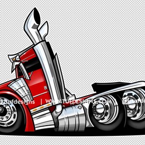 Semi Truck Art, Peterbilt Digital Artwork, Bobtail Png Design, Trucking ...