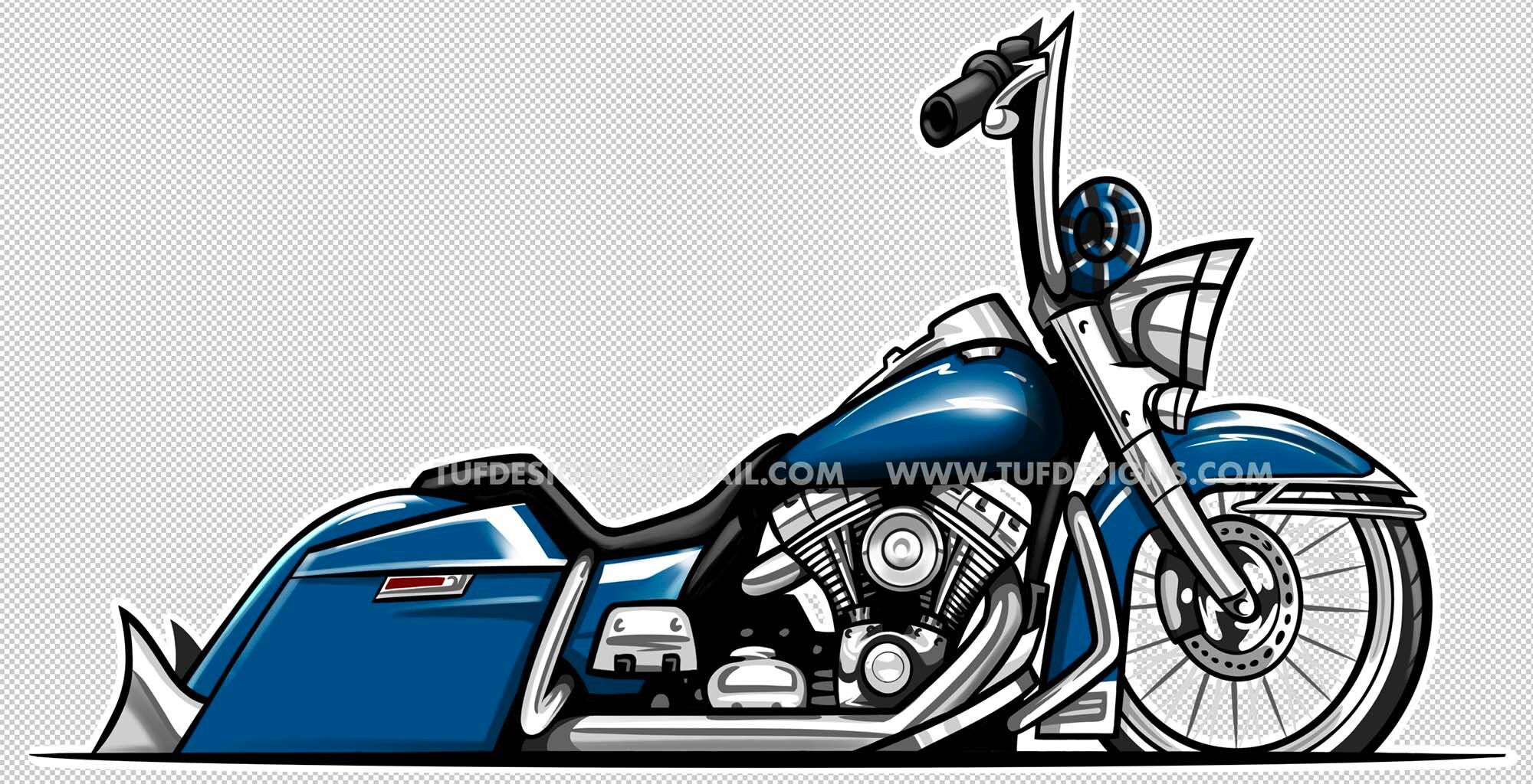 Cartoon Style Drawing of a Lowered Motorcycle, Cholo Style Vicla, Png ...