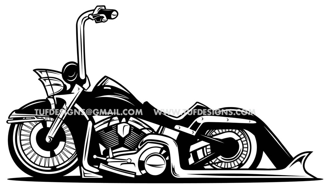 Motorcycle Artwork, Biker Logo Design, SVG Files, Lowrider Bike Drawing ...