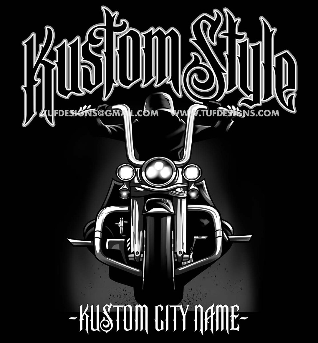 Custom Motorcycle Artwork of a Biker Riding a Bike, Add Your Name and ...