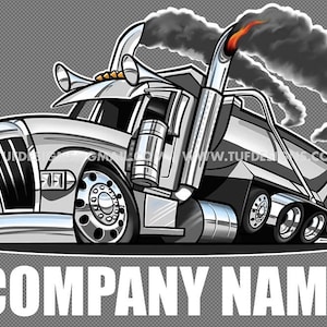 Personalized Drawing of a Peterbilt Dump Truck, Cartoon Style Artwork ...