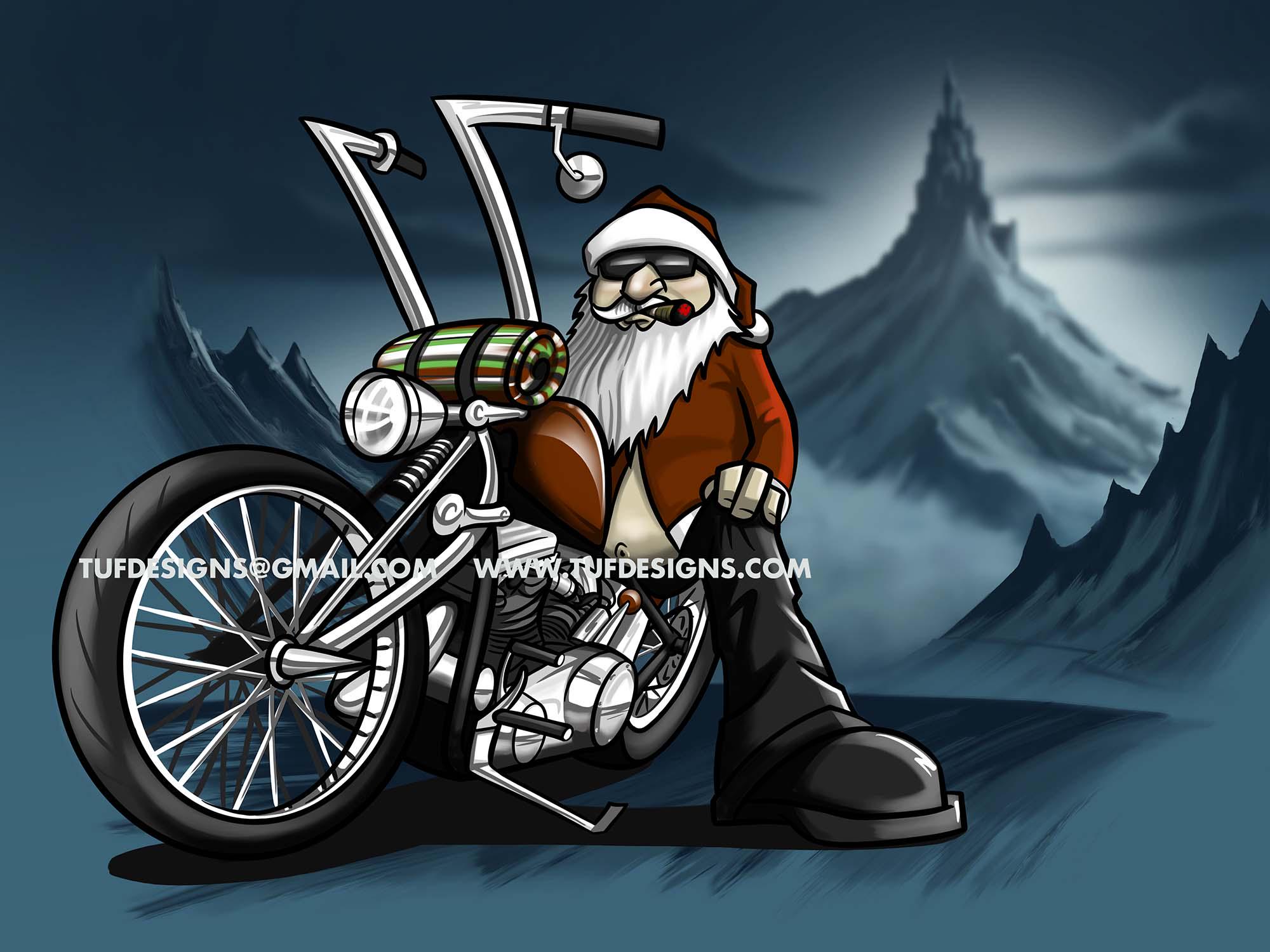 Santa Claus Biker Drawing, Harley Davidson Png, Motorcycle Design, Bike ...