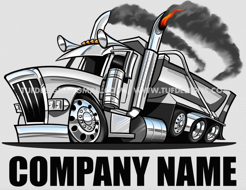 White Semi Truck Art Personalized Lowered Dump Truck Artwork - Etsy