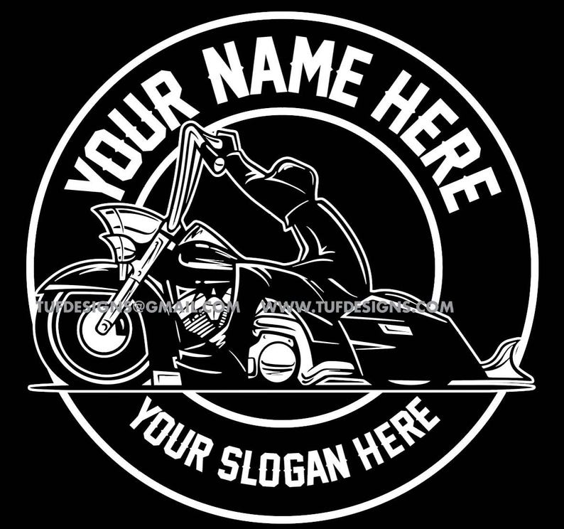 Bagger Motorcycle Drawing, Cholo Style, Custom Name, Vector, SVG ...