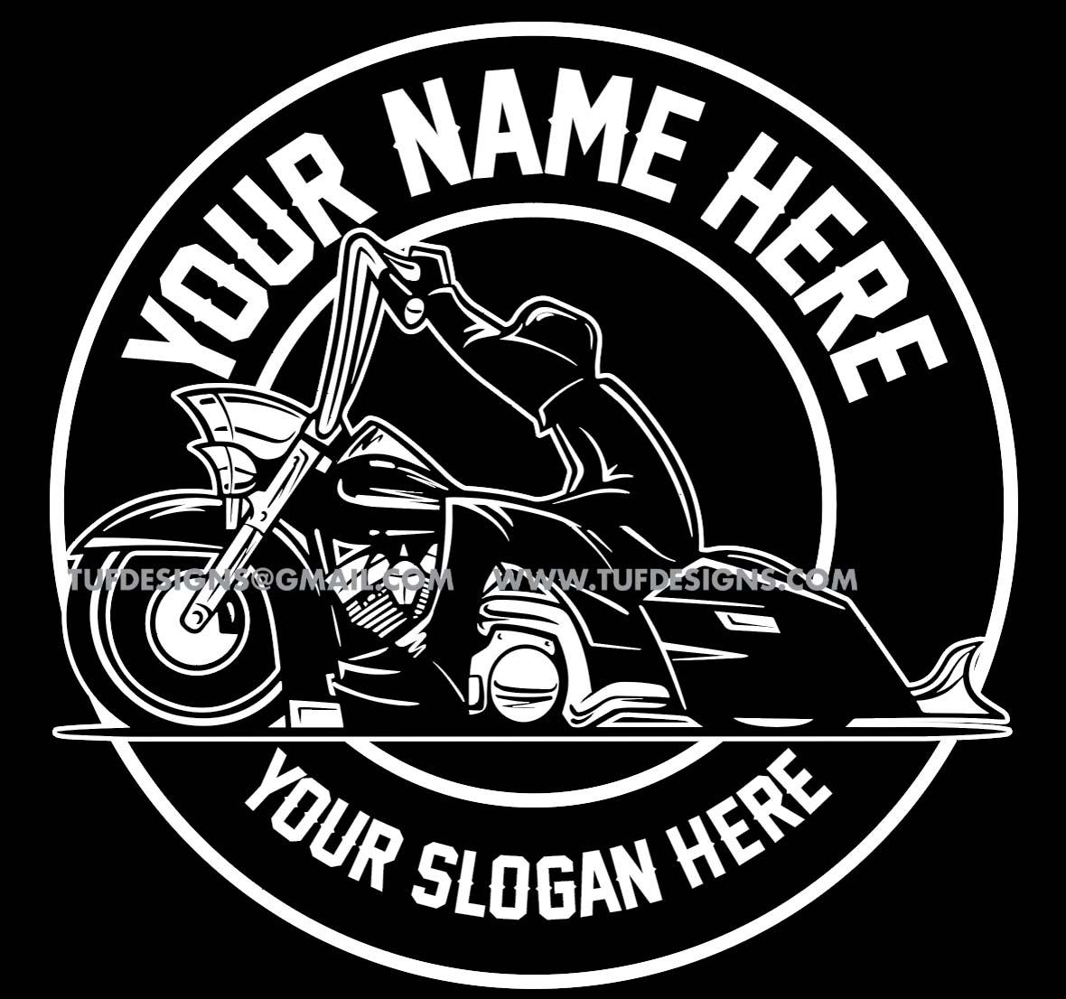 Bagger Motorcycle Drawing, Cholo Style, Custom Name, Vector, SVG ...
