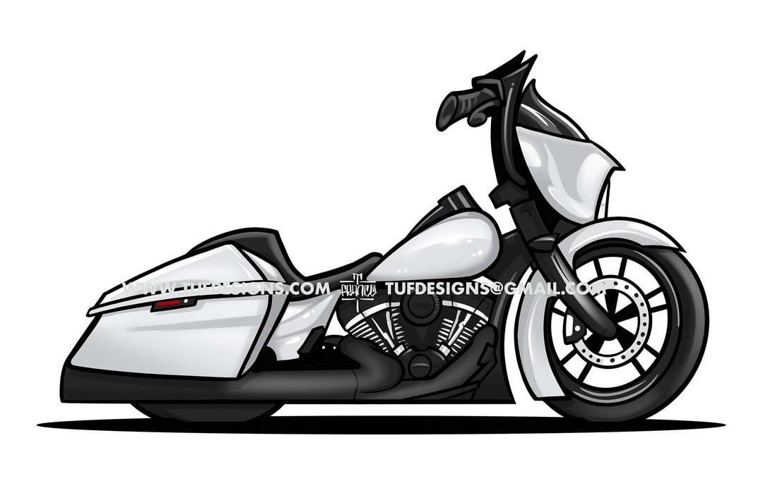 Bagger Motorcycle Png Design, Harley Davidson Drawing, Street Glide ...