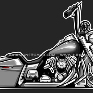 PNG Design of Gray Lowrider Motorcycle Drawing, Custom Bagger, Cartoon ...