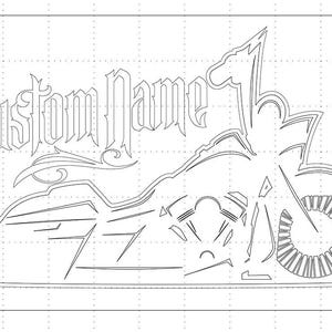 Personalized SVG Design of a Lowrider Bagger Motorcycle, Custom Name ...