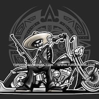 Biker Riding Motorcycle Illustration, SVG Art File, Lowrider Vicla ...