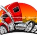 Red Semi Truck Cartoon Drawing Lowered Big Rig Trucking Company Logo ...