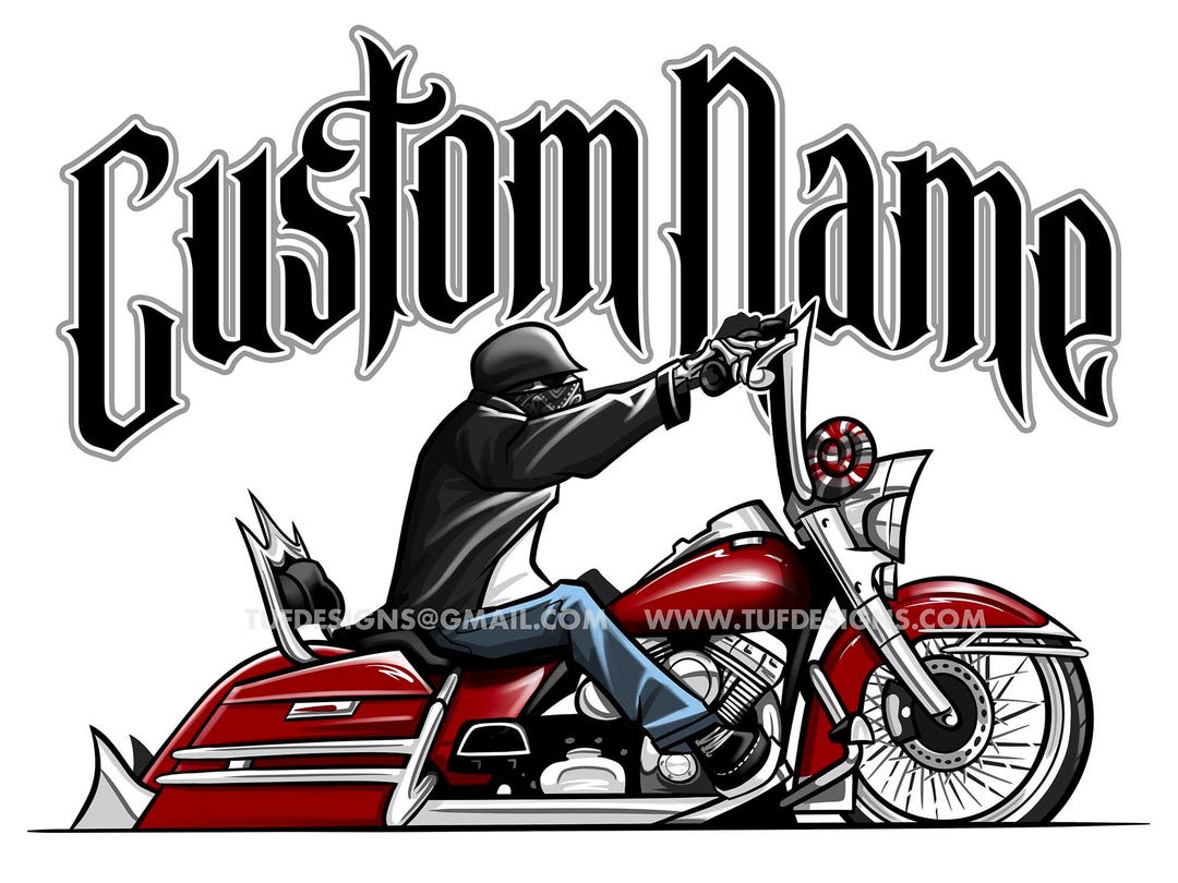 Custom Motorcycle Drawing, Harley Davidson Artwork, Road King Bagger ...