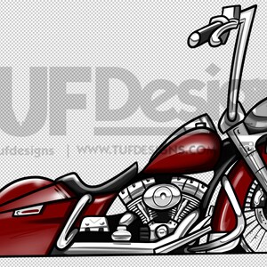 Red Cholo Style Bagger Motorcycle Lowrider Biker Digital Art - Etsy