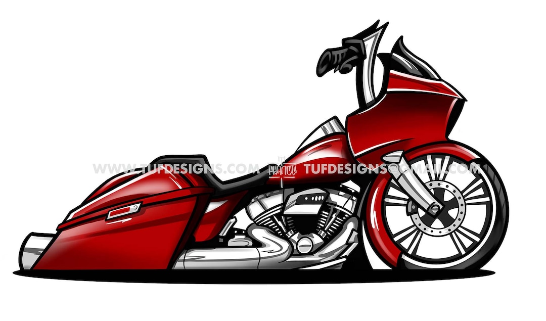 Motorcycle Drawing, Road Glide Bagger, Motorbike Clip Art, Biker ...