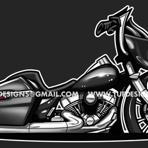 Black Bagger Motorcycle Drawing Touring Street Bike Clipart Template ...