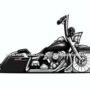 Black Motorcycle Drawing, Custom Bagger, Motorbike Clip Art, Bike Shop ...