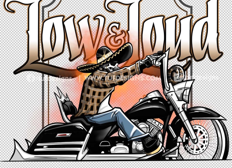 Bagger Motorcycle Vicla Artwork Skeleton Chicano Logo Design - Etsy