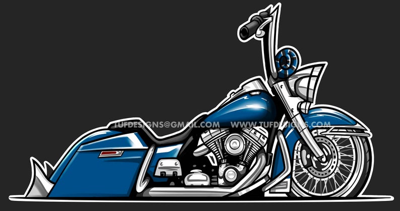 Cartoon Style Drawing of a Lowered Motorcycle, Cholo Style Vicla, Png ...
