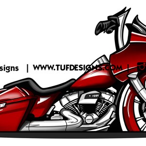 Motorcycle Drawing Red Bagger Digital Art Illustration - Etsy